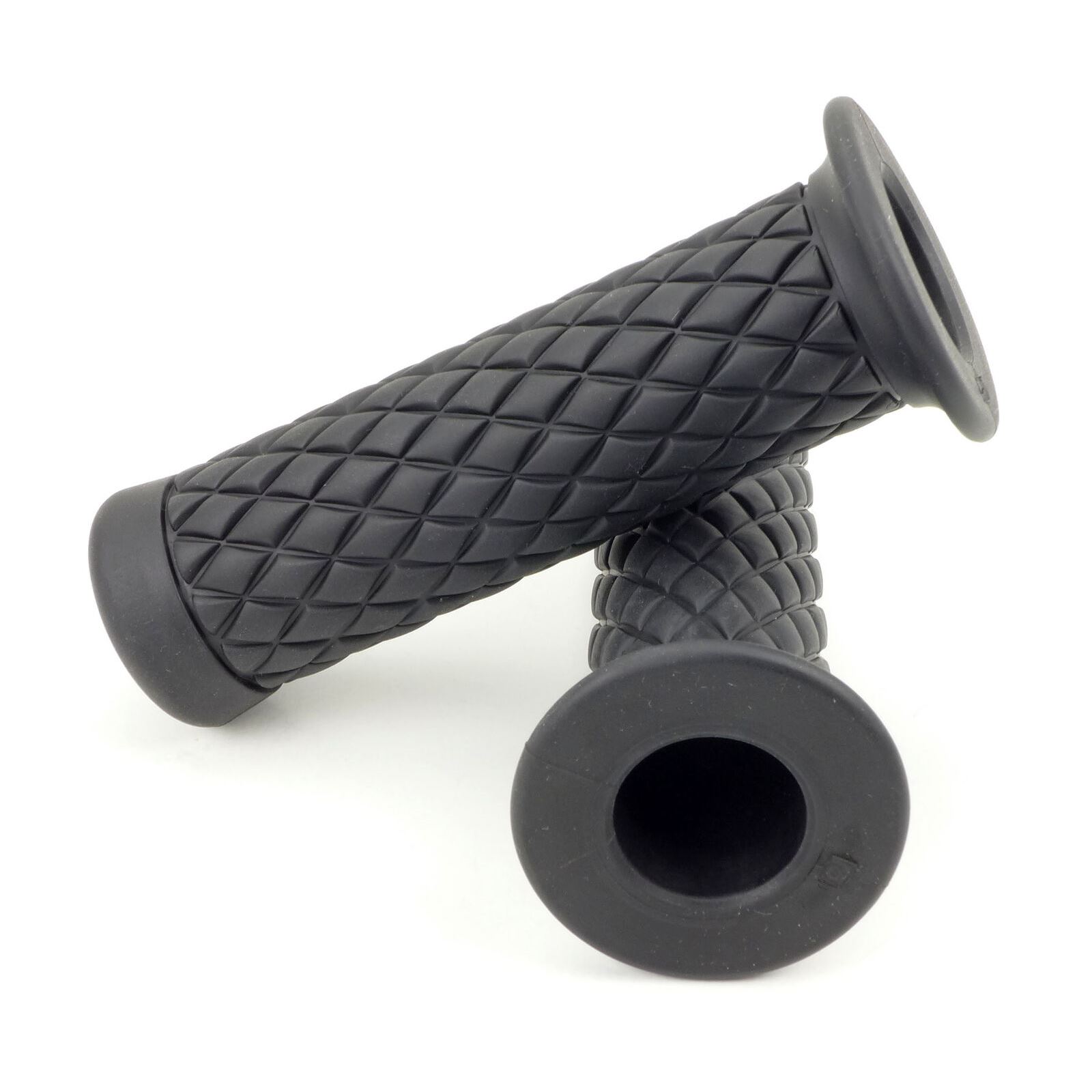 2FastMoto 1" Motorcycle Rubber Handlebar Grips Retro Diamond Pattern ...