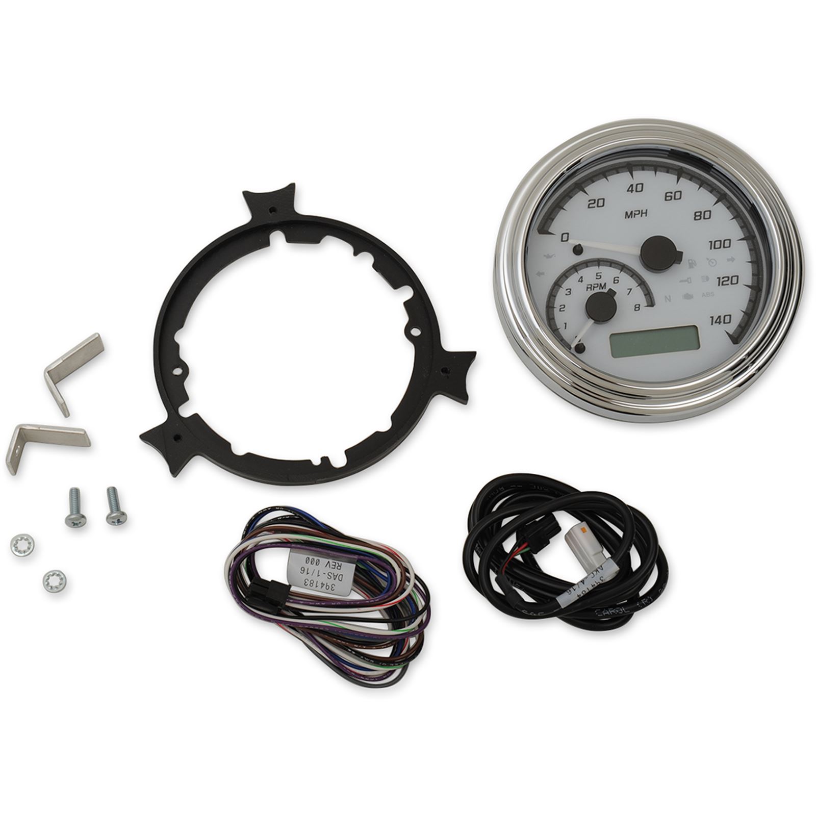 Dakota Digital MXV Series Fatbob Analog/Digital Gauge System - White/Gray/Chrome - Motorcycle ...