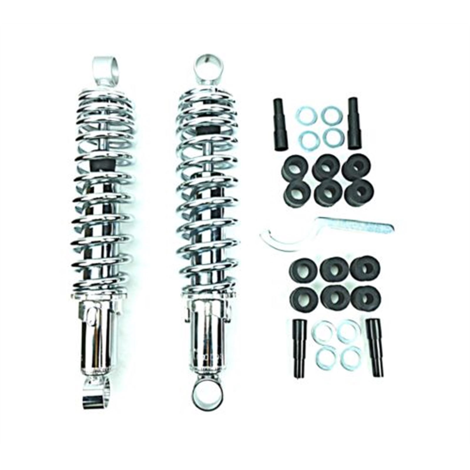 2FastMoto Kawasaki Shocks - 300mm Chrome Shock Absorbers Spring - Eye ...