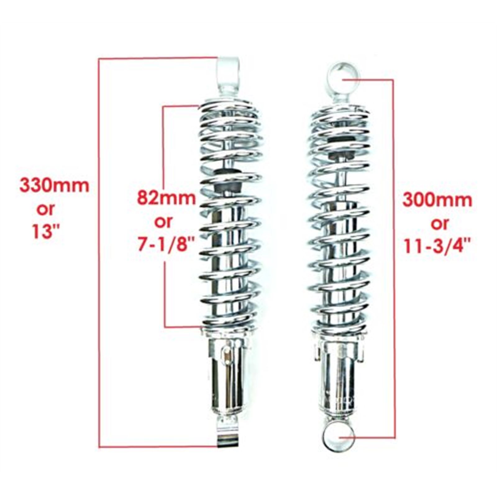 2FastMoto Kawasaki Shocks - 300mm Chrome Shock Absorbers Spring - Eye ...