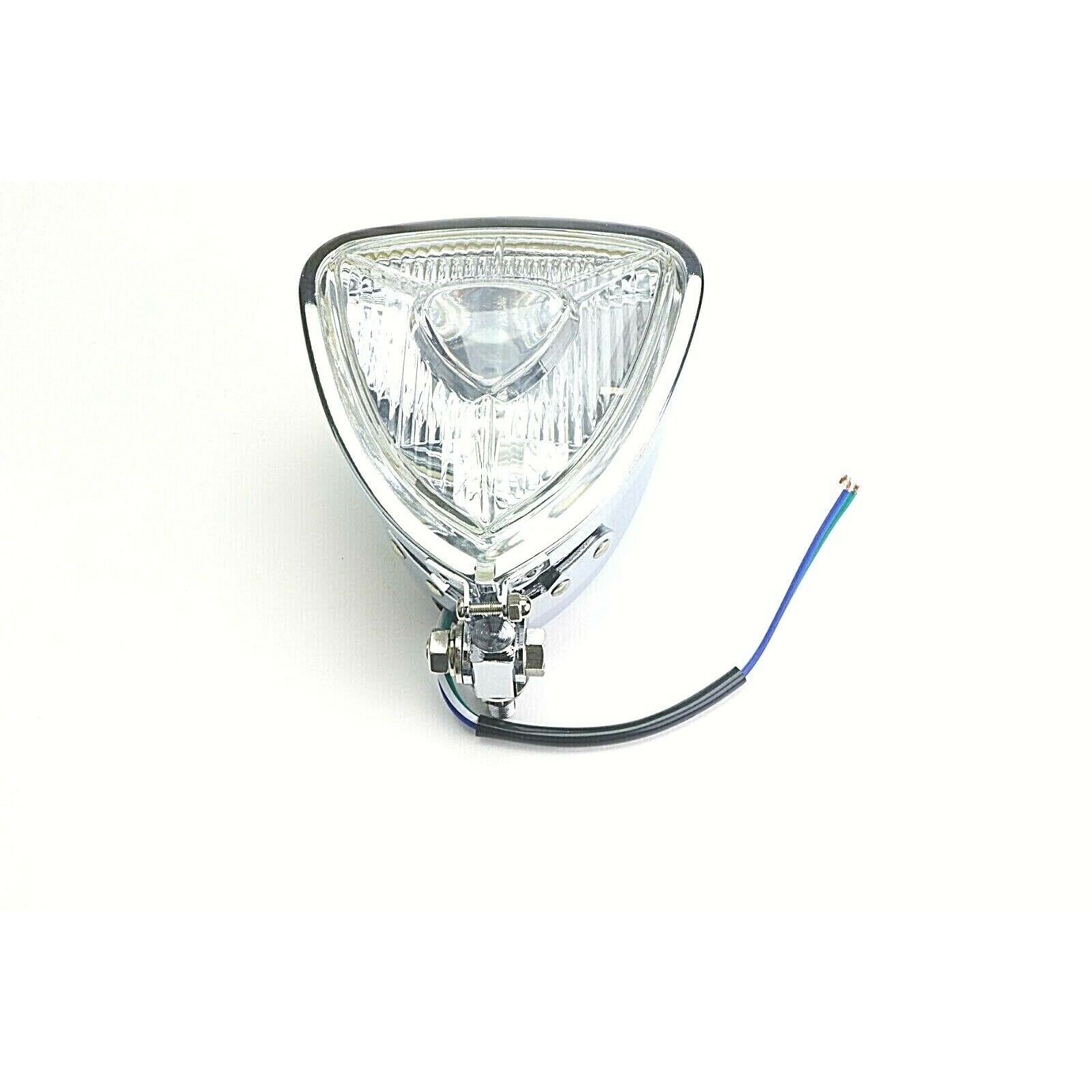 2FastMoto 12 Volt Aris Replica Triangle Motorcycle Headlight Chrome ...