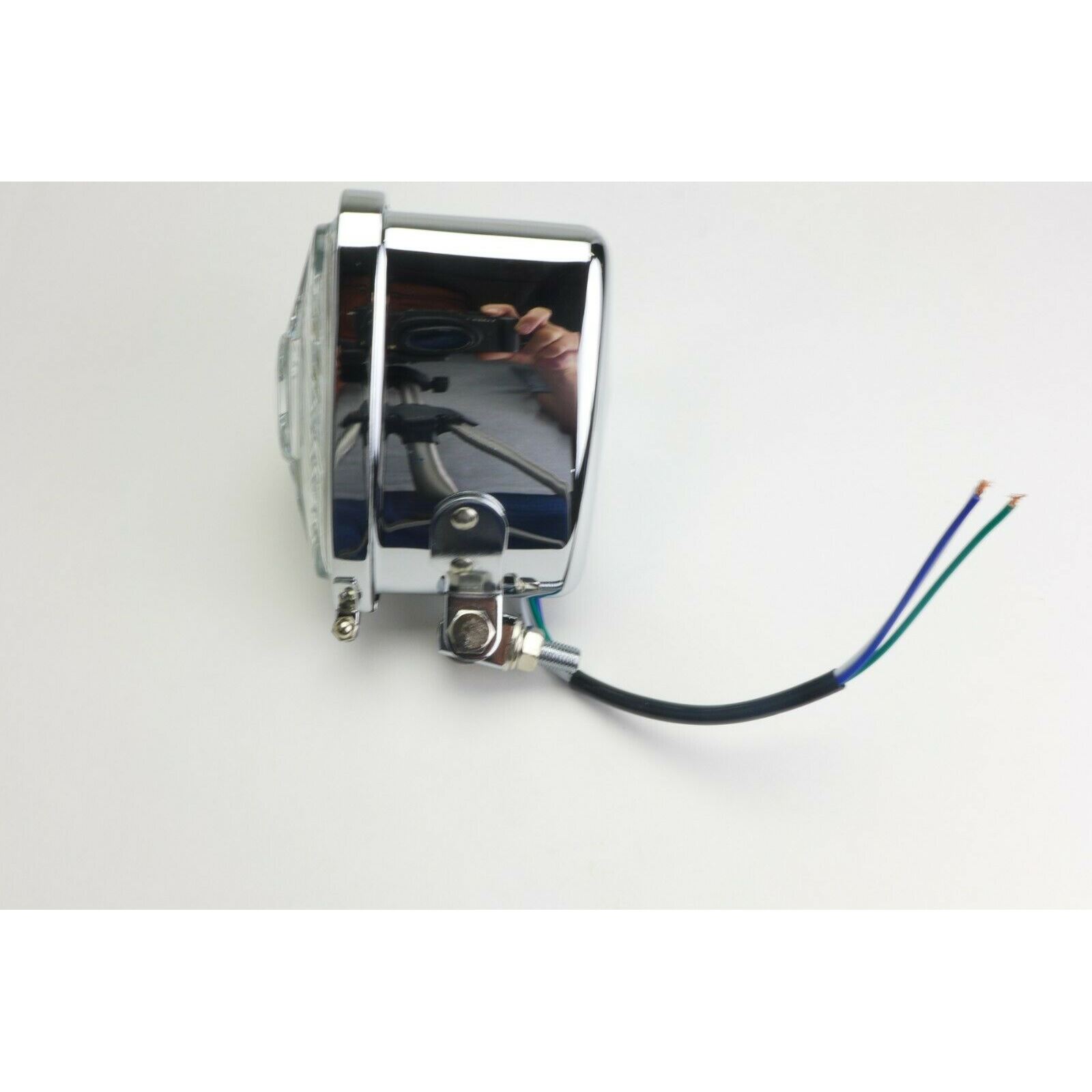 2FastMoto 12 Volt Aris Replica Triangle Motorcycle Headlight Chrome ...