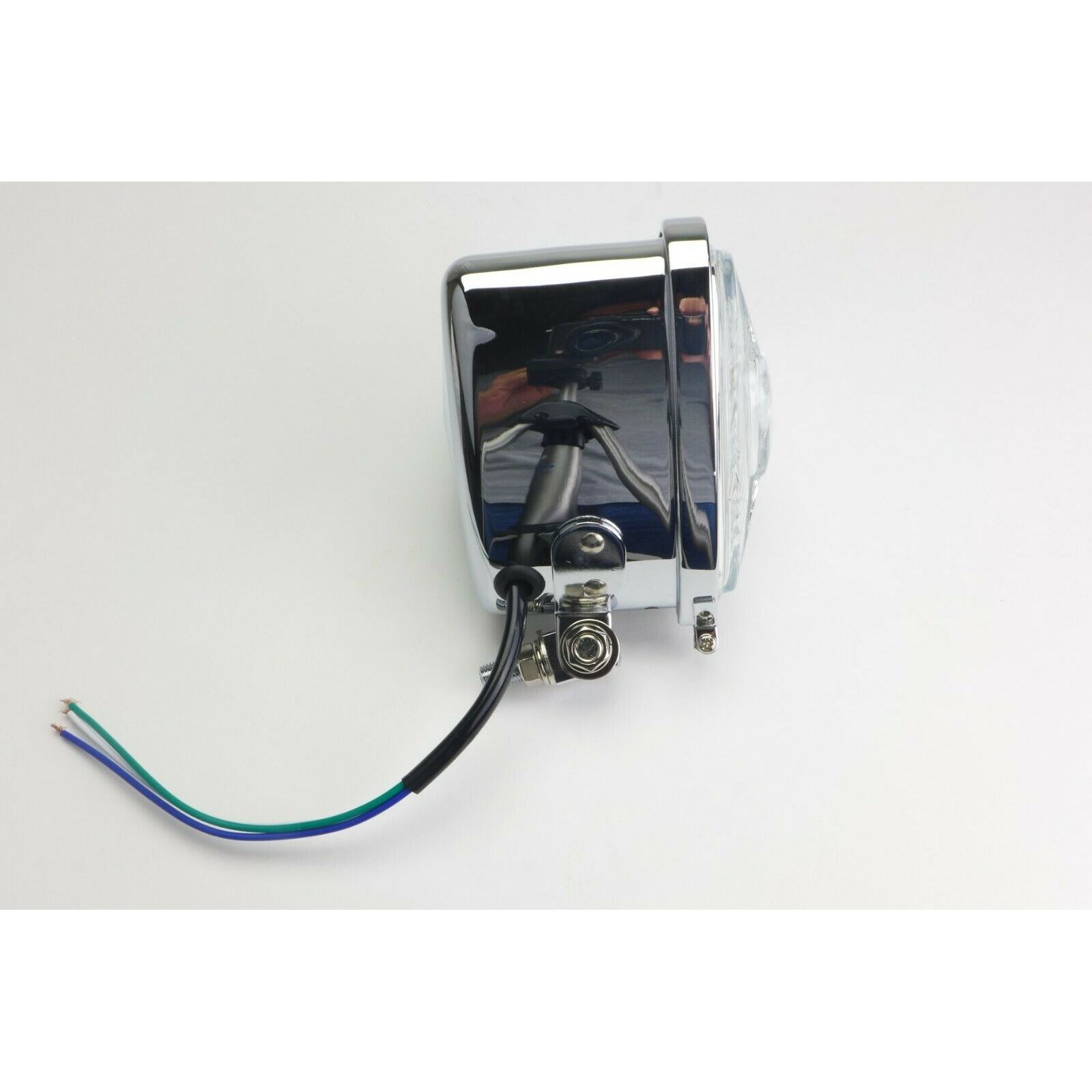 2FastMoto 12 Volt Aris Replica Triangle Motorcycle Headlight Chrome ...