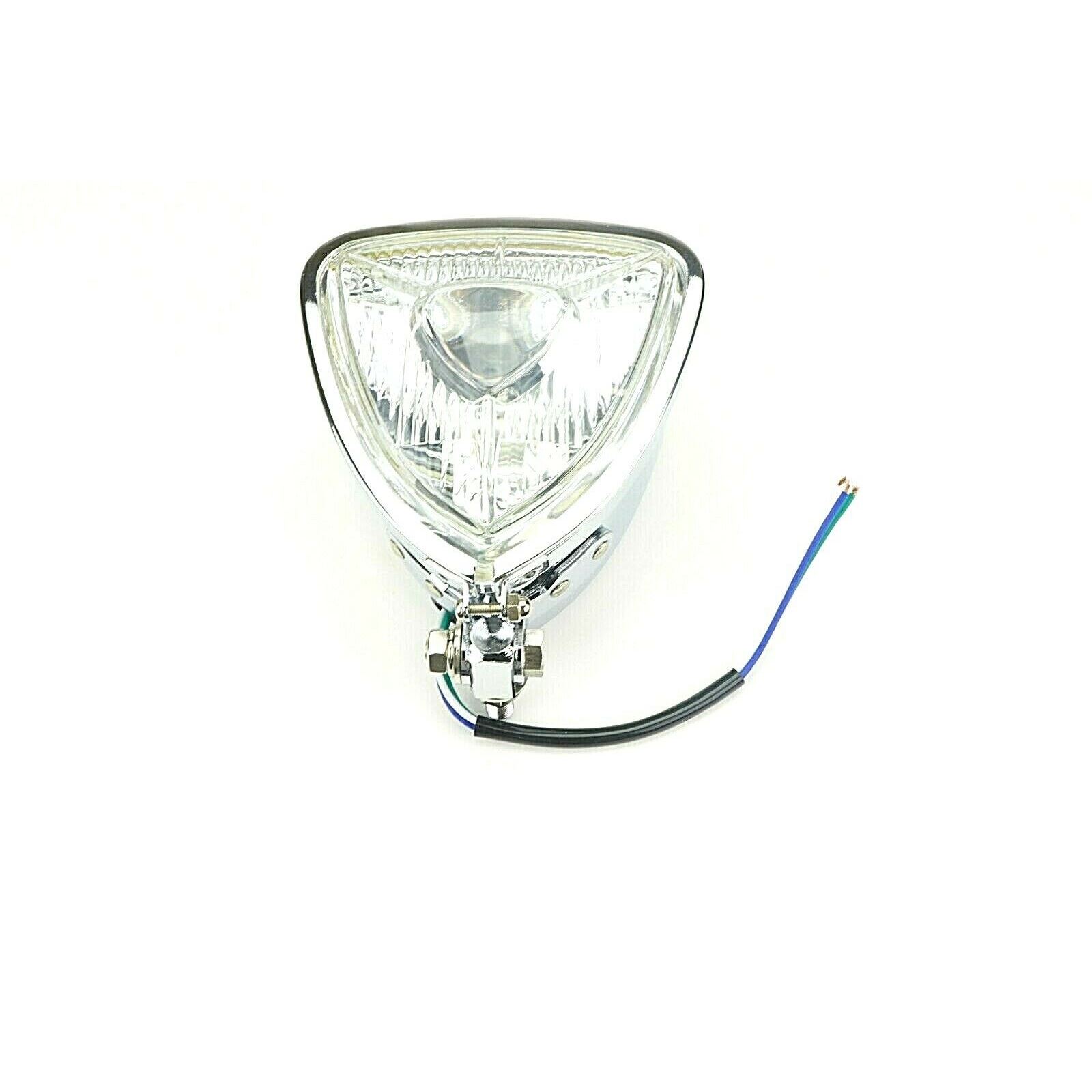 2FastMoto 12 Volt Aris Replica Triangle Motorcycle Headlight Chrome ...