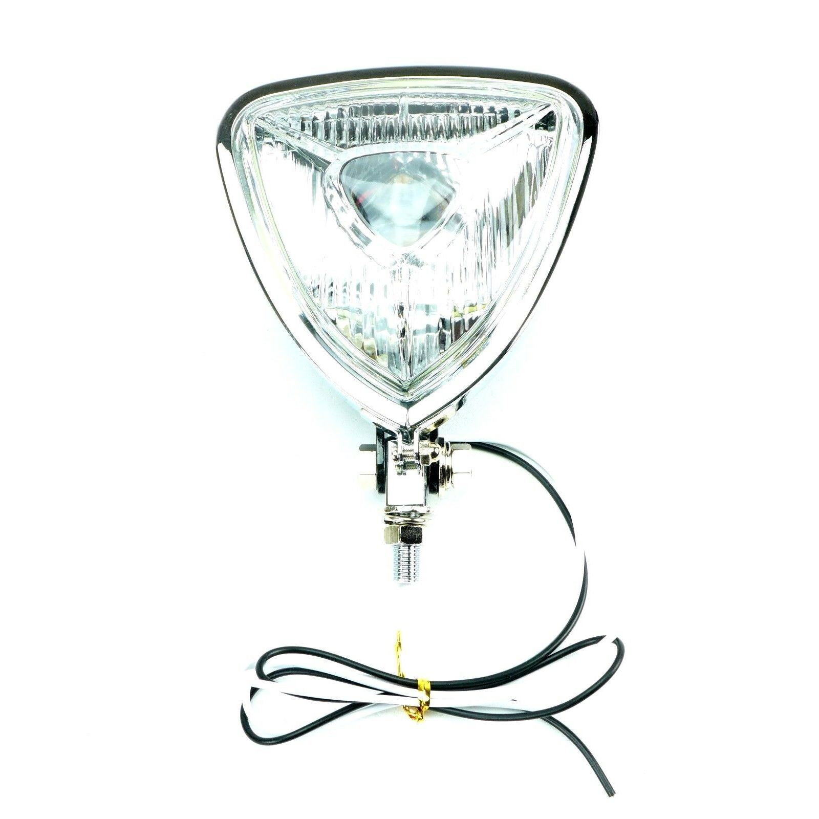 2FastMoto 12 Volt Aris Style Triangle Black Headlight with Chrome ...