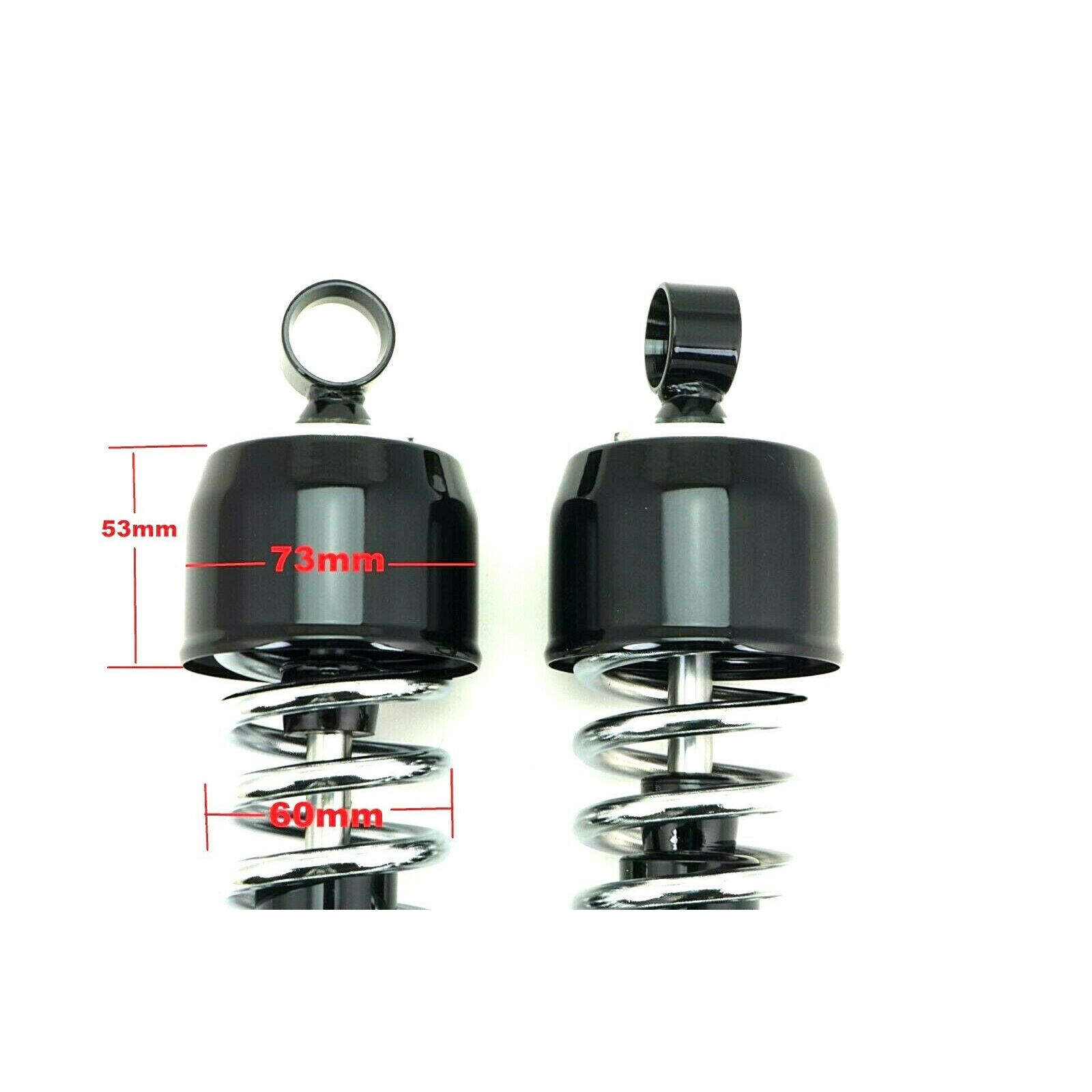 2FastMoto Adjustable Shock Absorbers Black & Chrome 325mm Eye-Eye w ...
