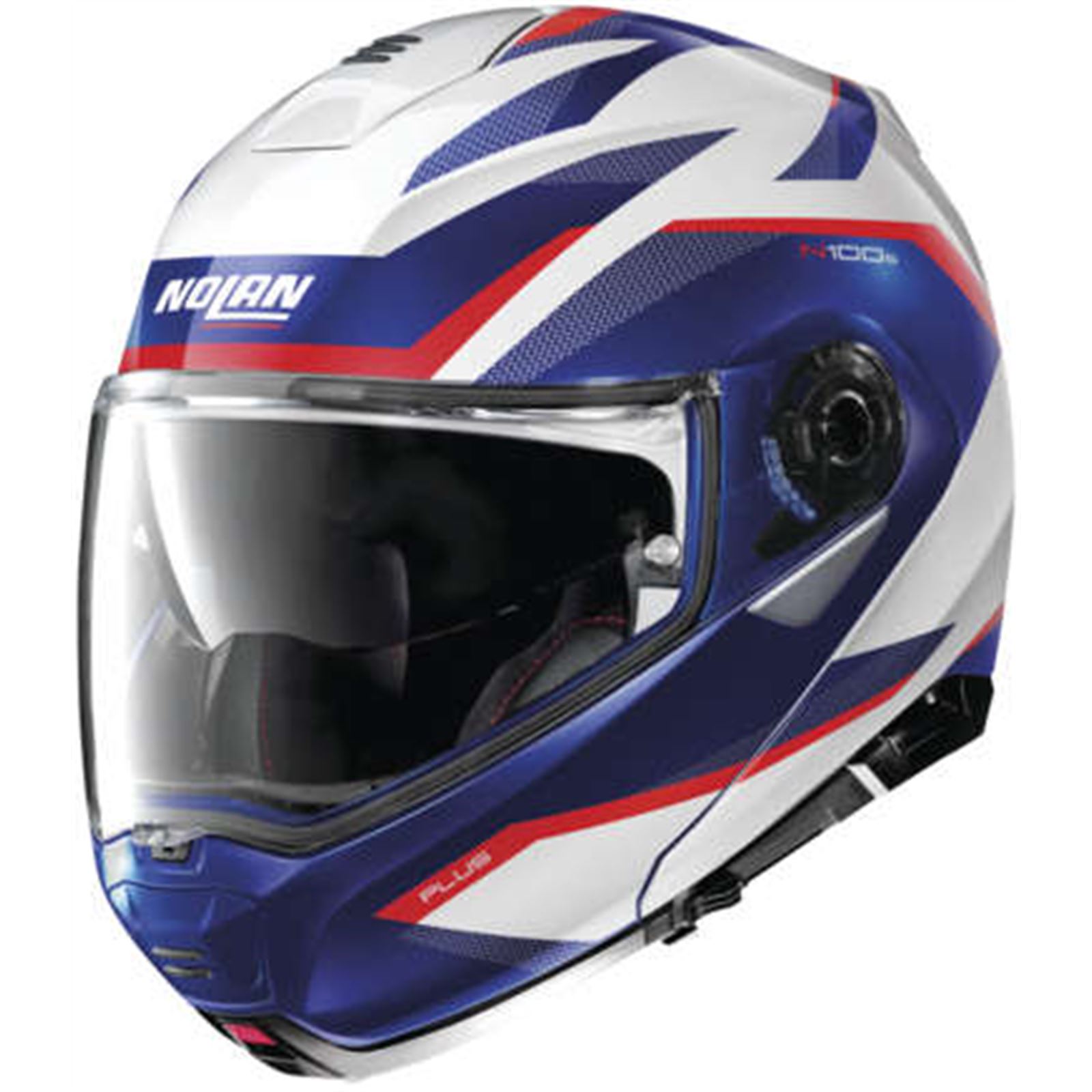 Nolan Helmets N100-5 Plus Overland Helmet Metal White/Blue/Red ...