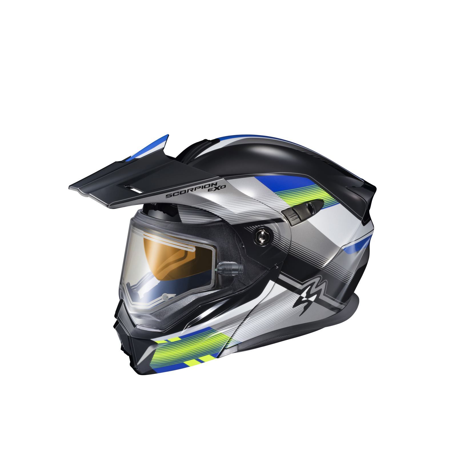 ScorpionEXO EXO-AT950 Cold Weather Helmet ZEC - Electric - Blue/Hi-Viz ...