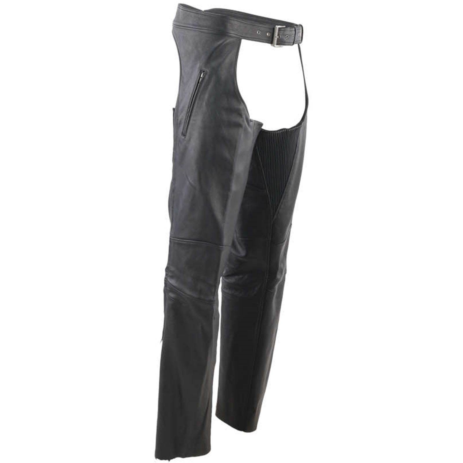 River Road Men's Longhaul Motorcycle Leather Chaps - Black - Large ...