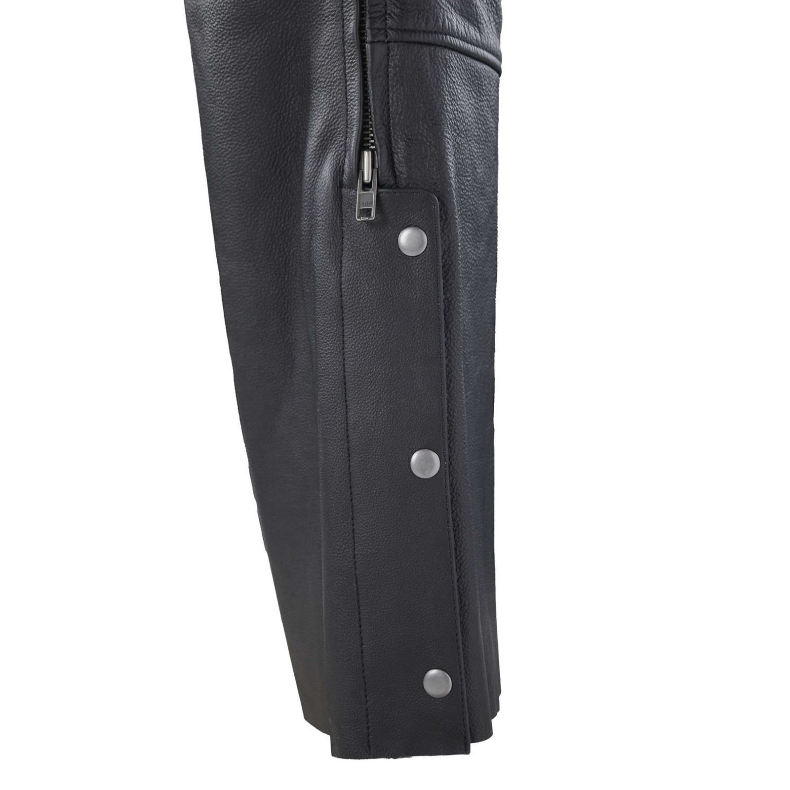 River Road Men's Longhaul Motorcycle Leather Chaps - Black - Large ...